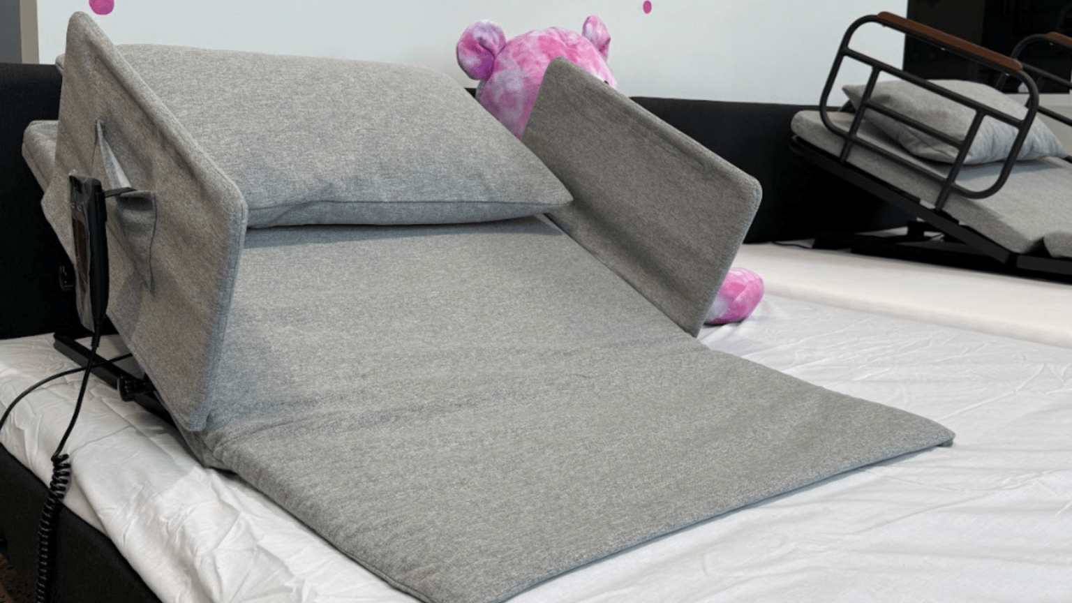 Portable Power Backrest with Rails for Easy Bed Sitting